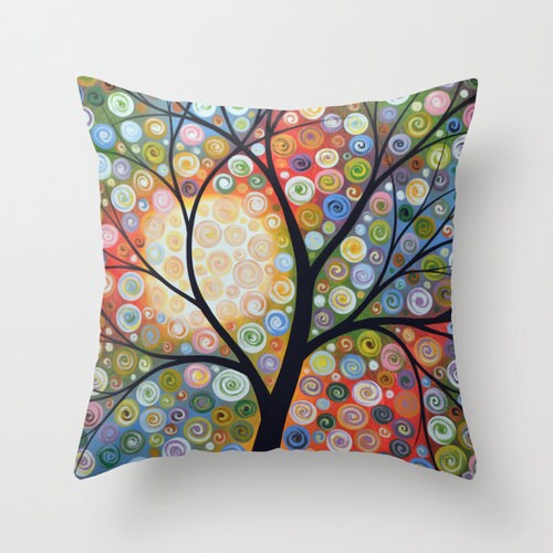 Decorative Throw Pillow Cover ... From My Original Abstract Tree ...