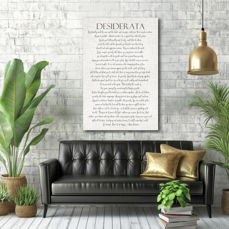 Desiderata Poem Print Max Ehrmann Home Decor Inspirational Words ...