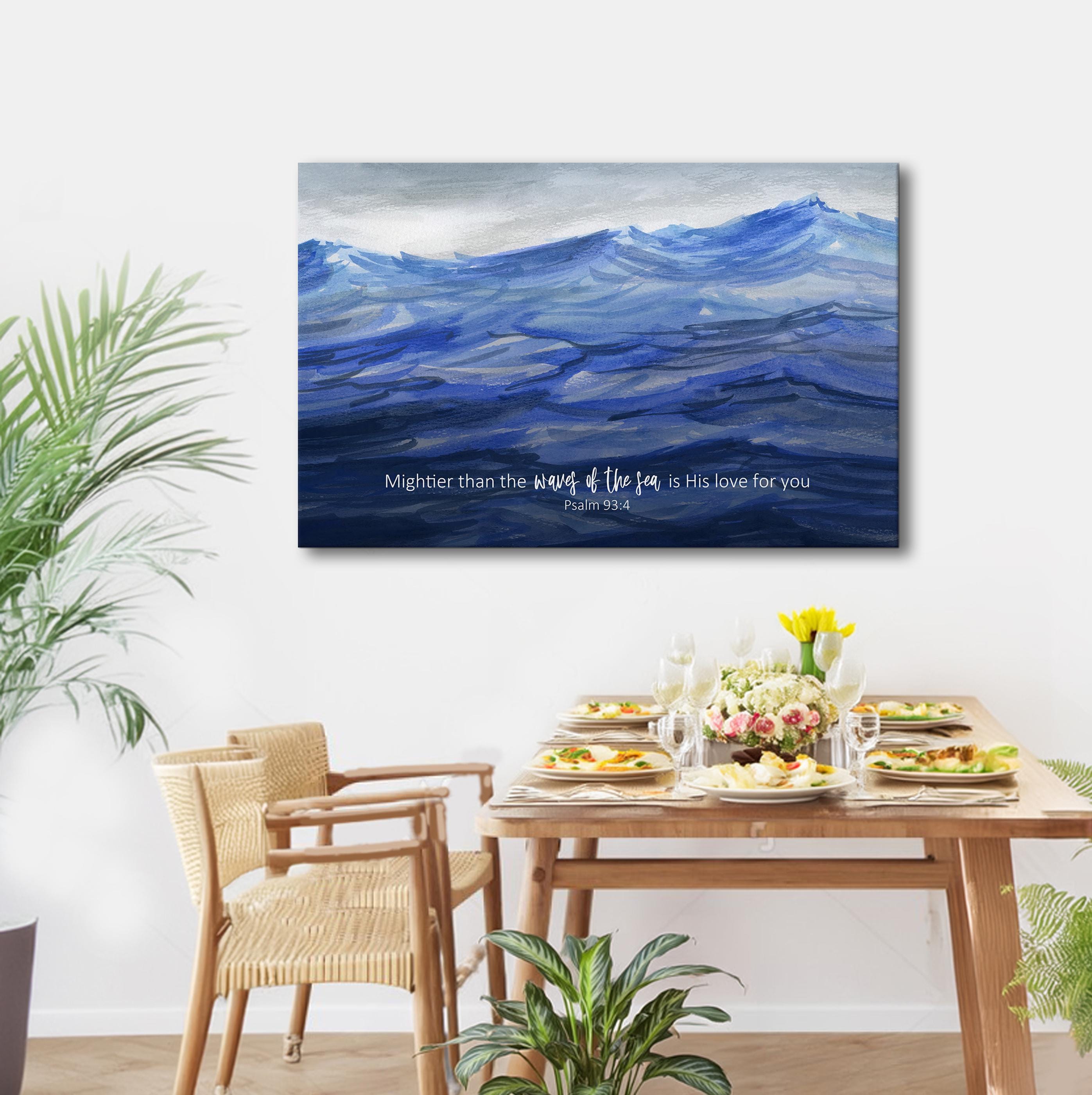 Bible Verse Print Mightier Than the Waves of the Sea Art Coastal ...