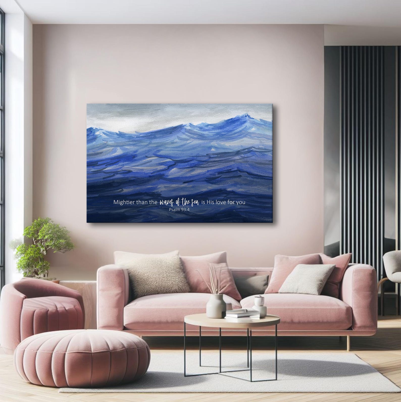 Bible Verse Print Mightier Than the Waves of the Sea Art Coastal ...