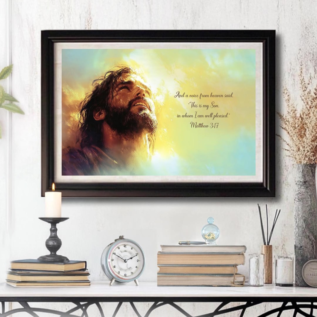 Jesus Painting Christian Wall Art Bible Verse Faith Print on Paper New ...