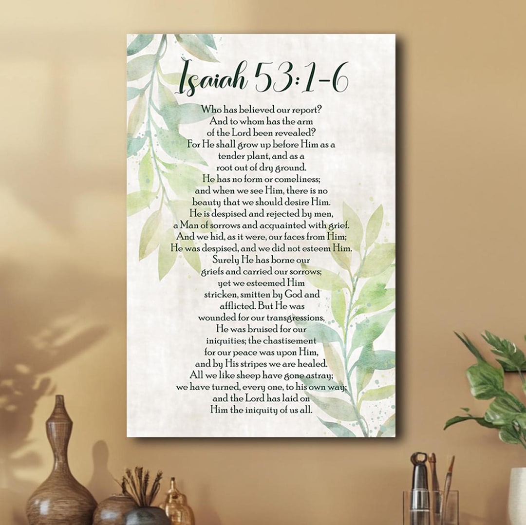 Isaiah 53 Wall Art, Christian Scripture Home Decor, Wall Sign, Calming ...