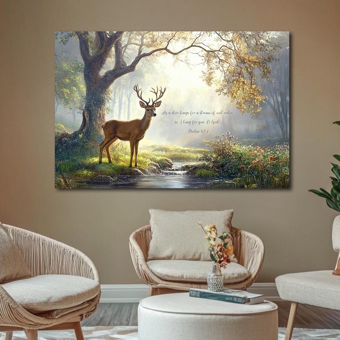 Christian Wall Decor, Bible Verse Art Print, Psalm 42 Home Decor ...