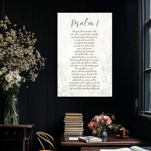 Psalm 1 Wall Art, Christian Scripture Home Decor, Bible Verse Text Wall ...