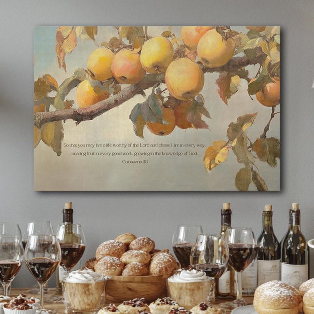 Christian Wall Art, Apple Tree Bible Verse Scripture Home Decor ...