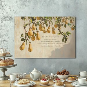 Psalms Christian Wall Art, Pear Tree Bible Verse Scripture Kitchen ...