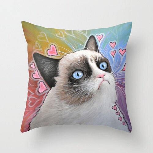 Grumpy Cat Decorative Throw Pillow Cover .... From My Original - Etsy