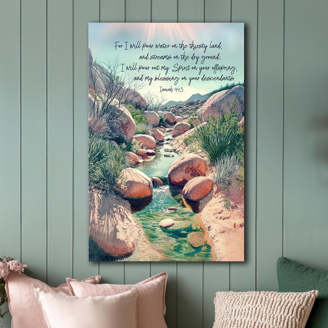 Bible Verse Wall Art, Christian Home Decor Art, Isaiah 44 Canvas Wall ...