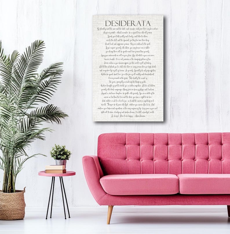 Desiderata Poem Print Max Ehrmann Home Decor Inspirational Words ...