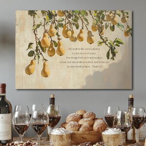 Psalms Christian Wall Art, Pear Tree Bible Verse Scripture Kitchen ...