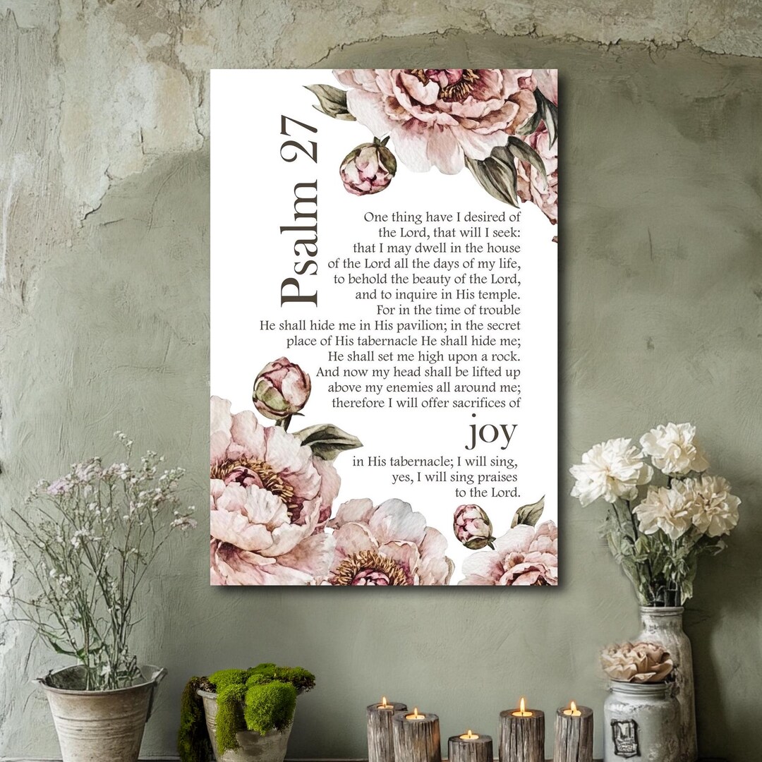 Psalm 27 Wall Art Christian Scripture Home Decor Bible Wall Sign ...