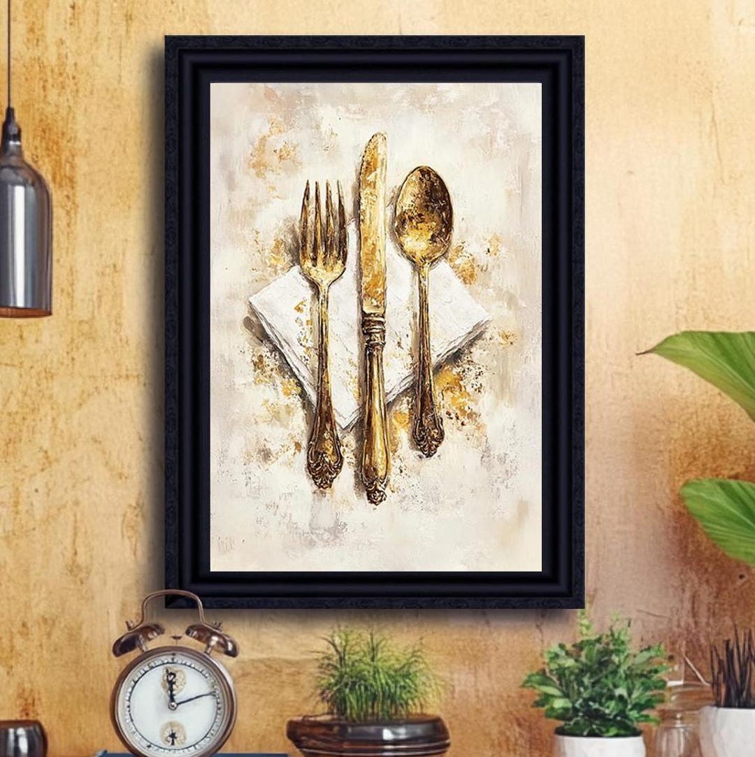 Dining Room Wall Art Kitchen Cutlery Home Decor Silverware Wall Print ...
