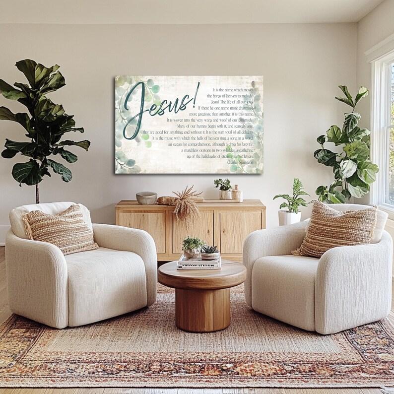 Christian Wall Art, Faith Based Home Decor, Jesus Quote Sign, Calming ...