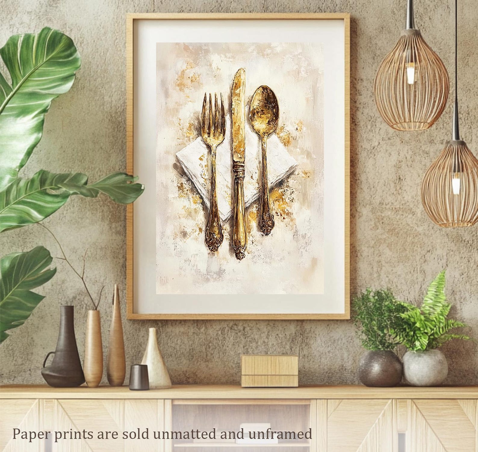 Dining Room Wall Art Kitchen Cutlery Home Decor Silverware Wall Print ...