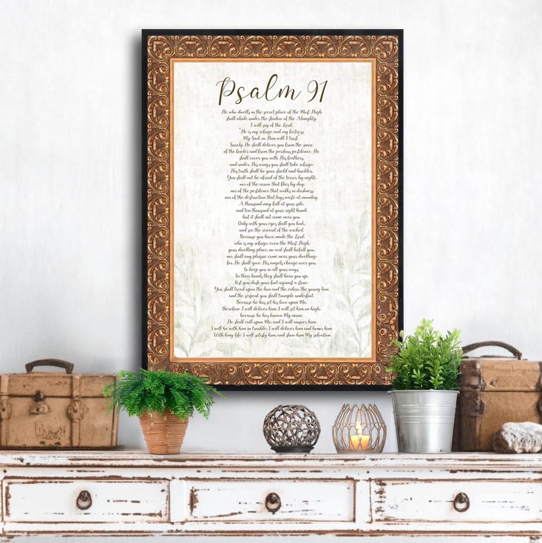 Psalm 91 Wall Art, Christian Scripture Home Decor, the Soldier's Psalm ...