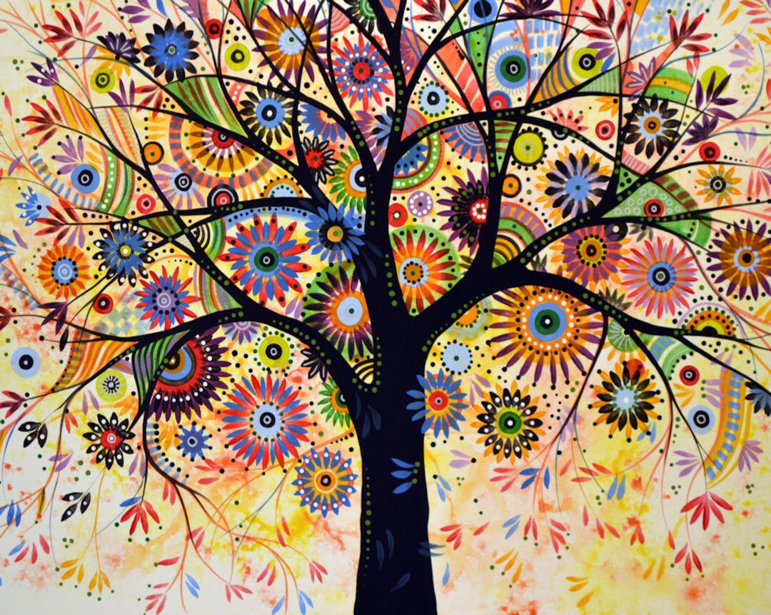 Landscape Trees Floral Art Print / Life Giver Signed and - Etsy