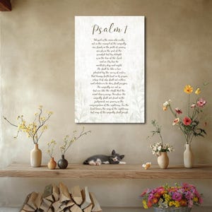 Psalm 1 Wall Art, Christian Scripture Home Decor, Bible Verse Text Wall ...