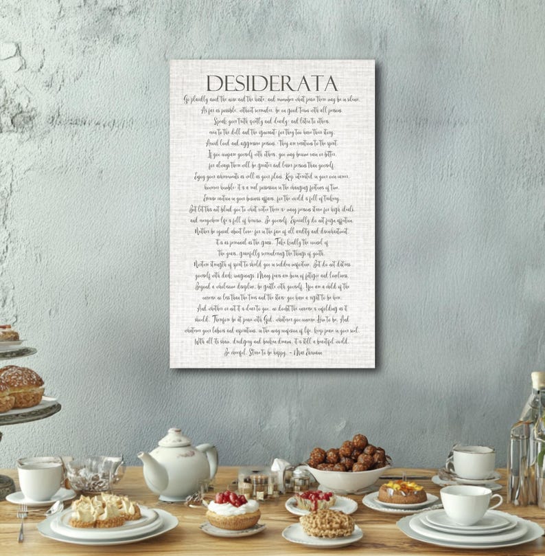 Desiderata Poem Print, Max Ehrmann Home Decor, Inspirational Words ...