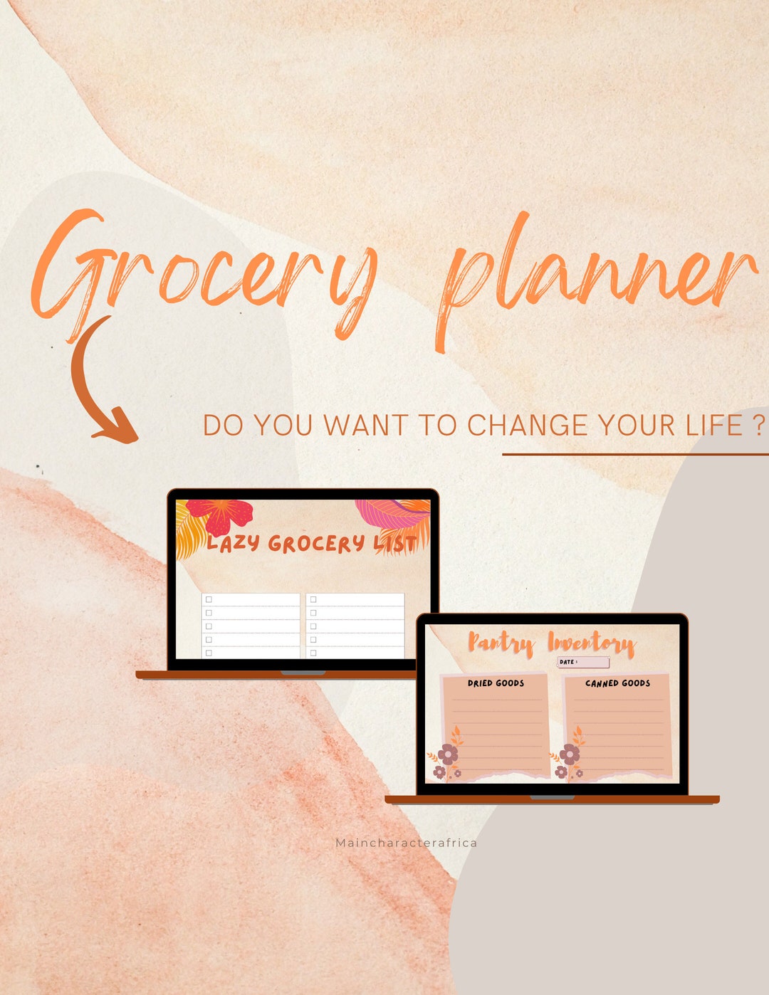 Printable Grocery Planner Meal Prep & Shopping List Organizer Weekly ...
