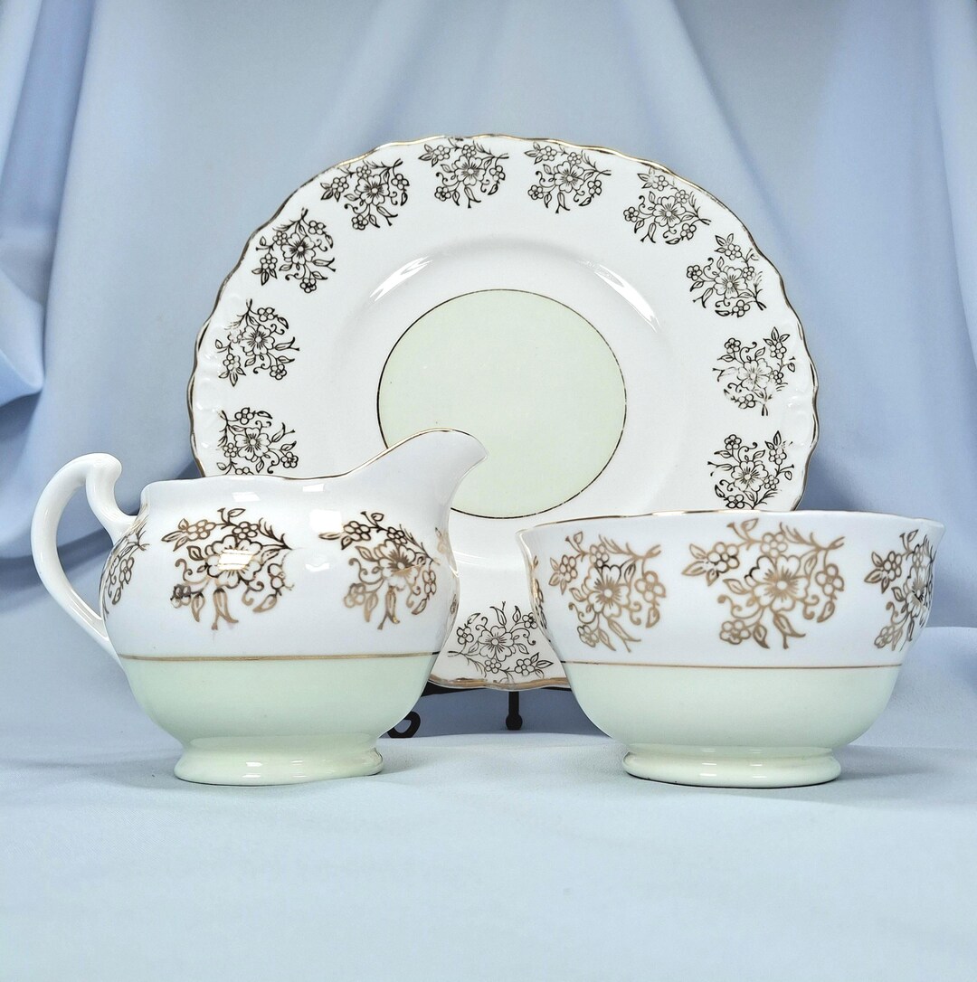Vintage Mayfair Bone China: Sugar Bowl, Jug and Cake Plate - Etsy