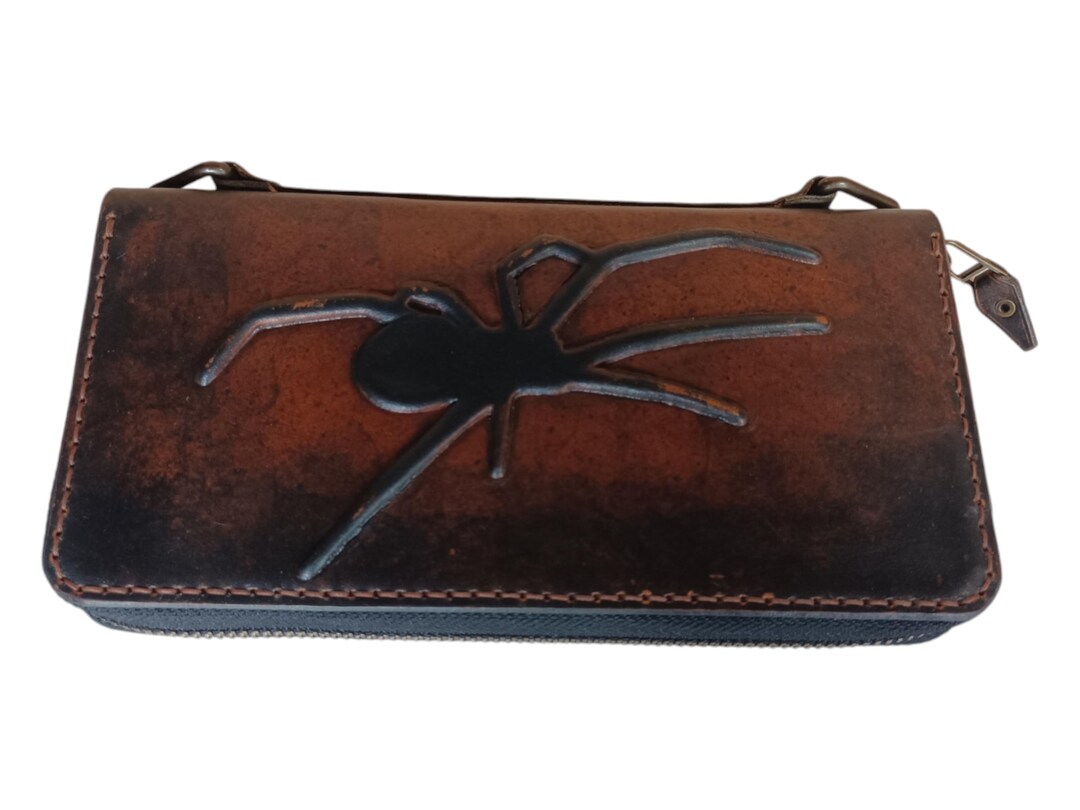 Spider Wallet. Handcrafted Italian Leather Wallet. Hand-made Leather ...