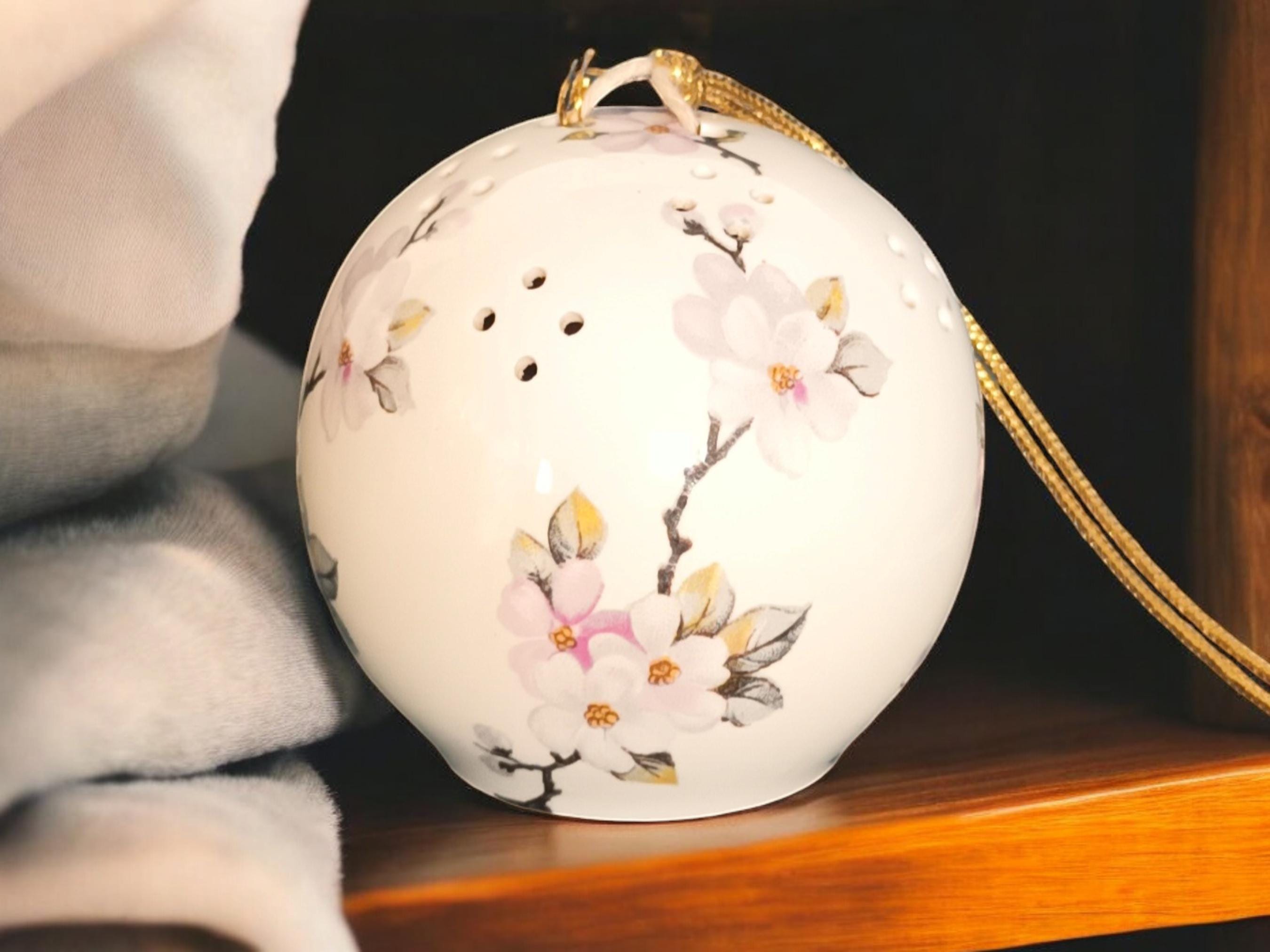Vintage Porcelain Round Pomander Potpourri Ball With Floral Japan - Etsy