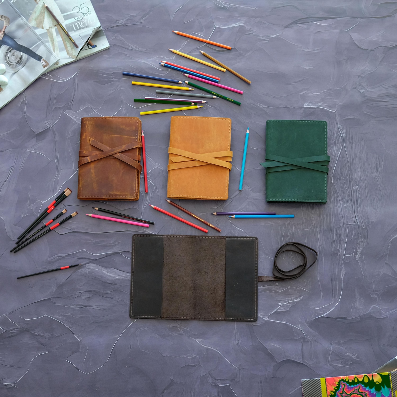 Refillable Notebook Cover B6 B5 A4 A5 A6, Leather Journal Cover for ...