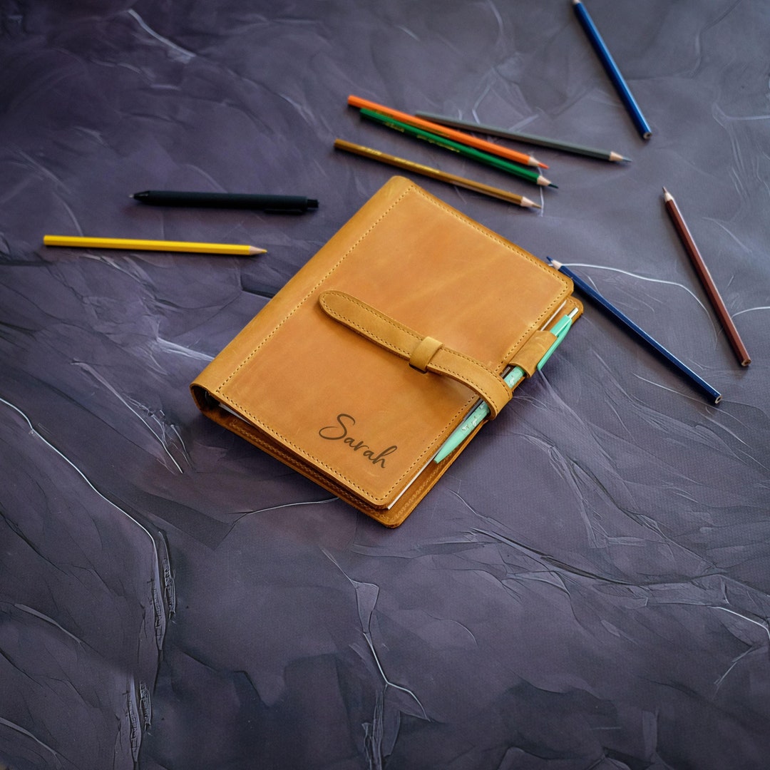 A4 A5 Ring Binder Personalized, Loose Leaf Notebook, Customized Leather ...
