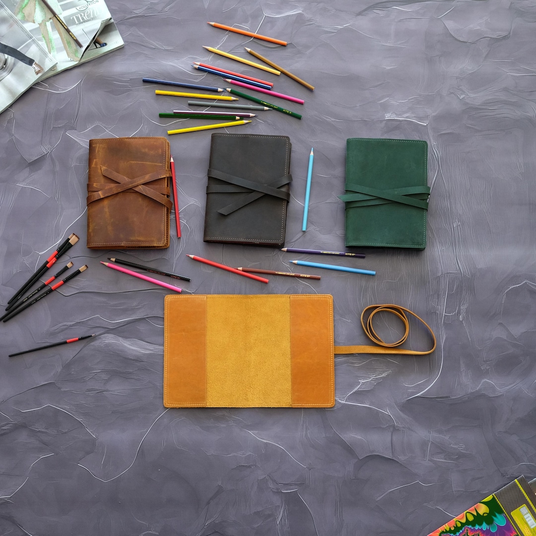 Custom Notebook Cover A4 A5 A6 B5 B6, Leather Journal Cover, Happy ...