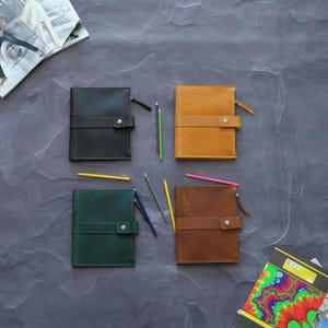 Leather Sketchbook Cover Personalized, Refillable Sketch Pad Cover ...