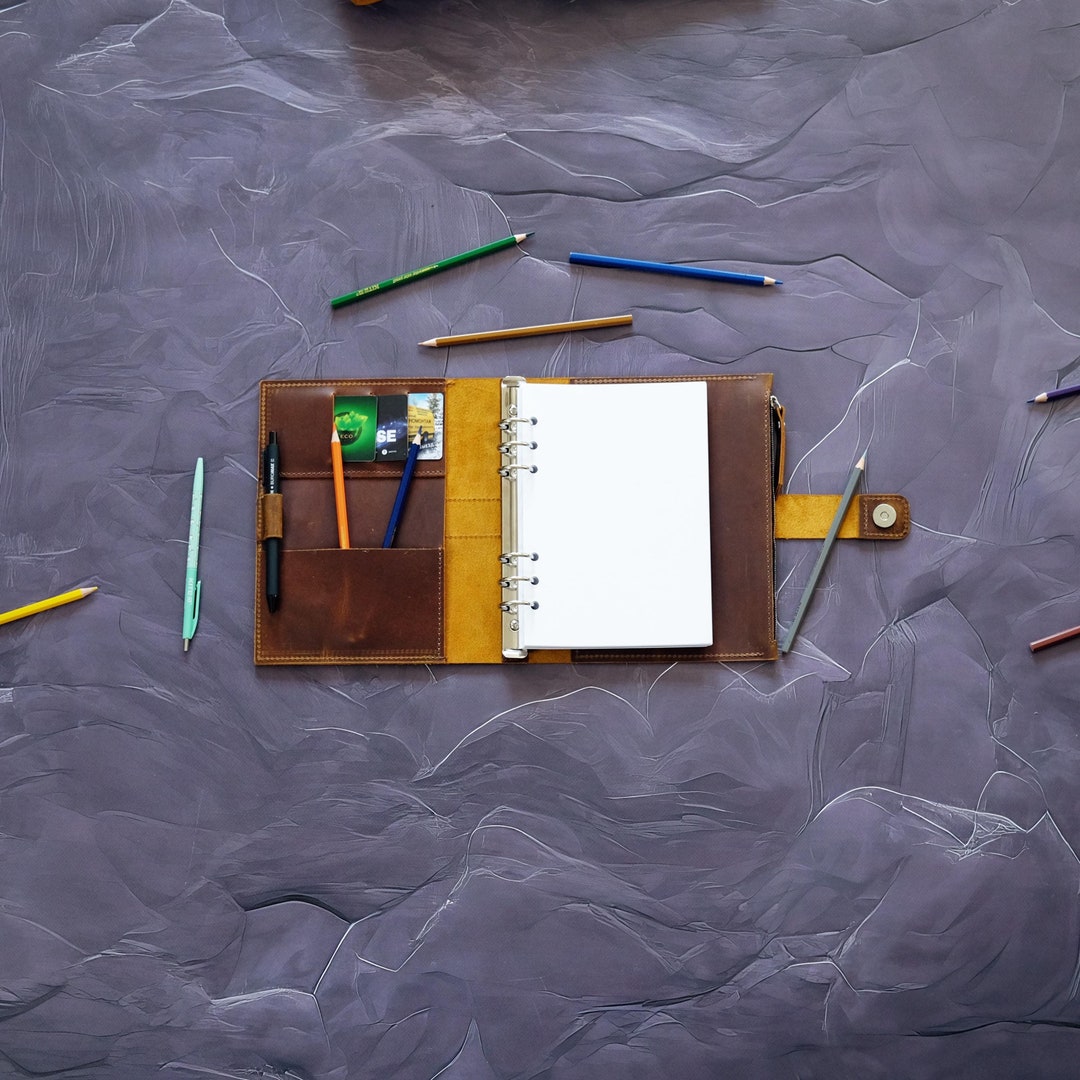 Custom Leather Filofax A5 A4, Loose Leaf Planner, Personalized Ring ...