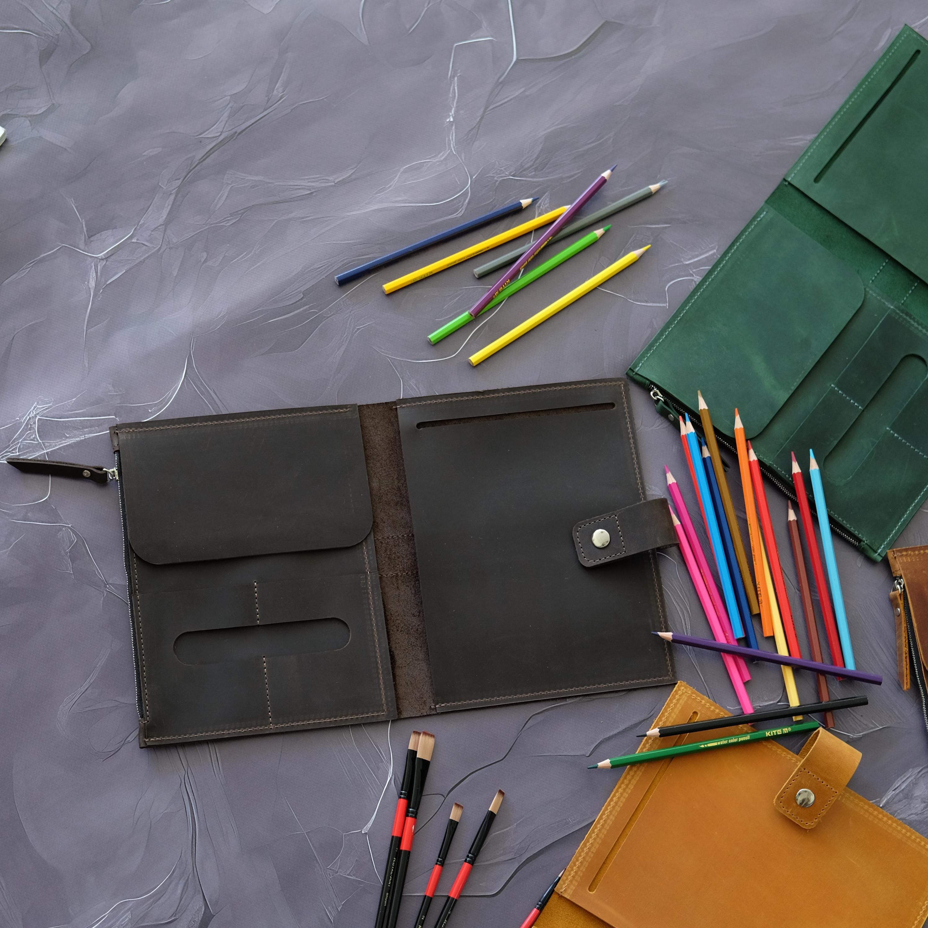 Personalized Drawing Sketchbook Cover, Leather Sketch Book Holder A4 A5 ...
