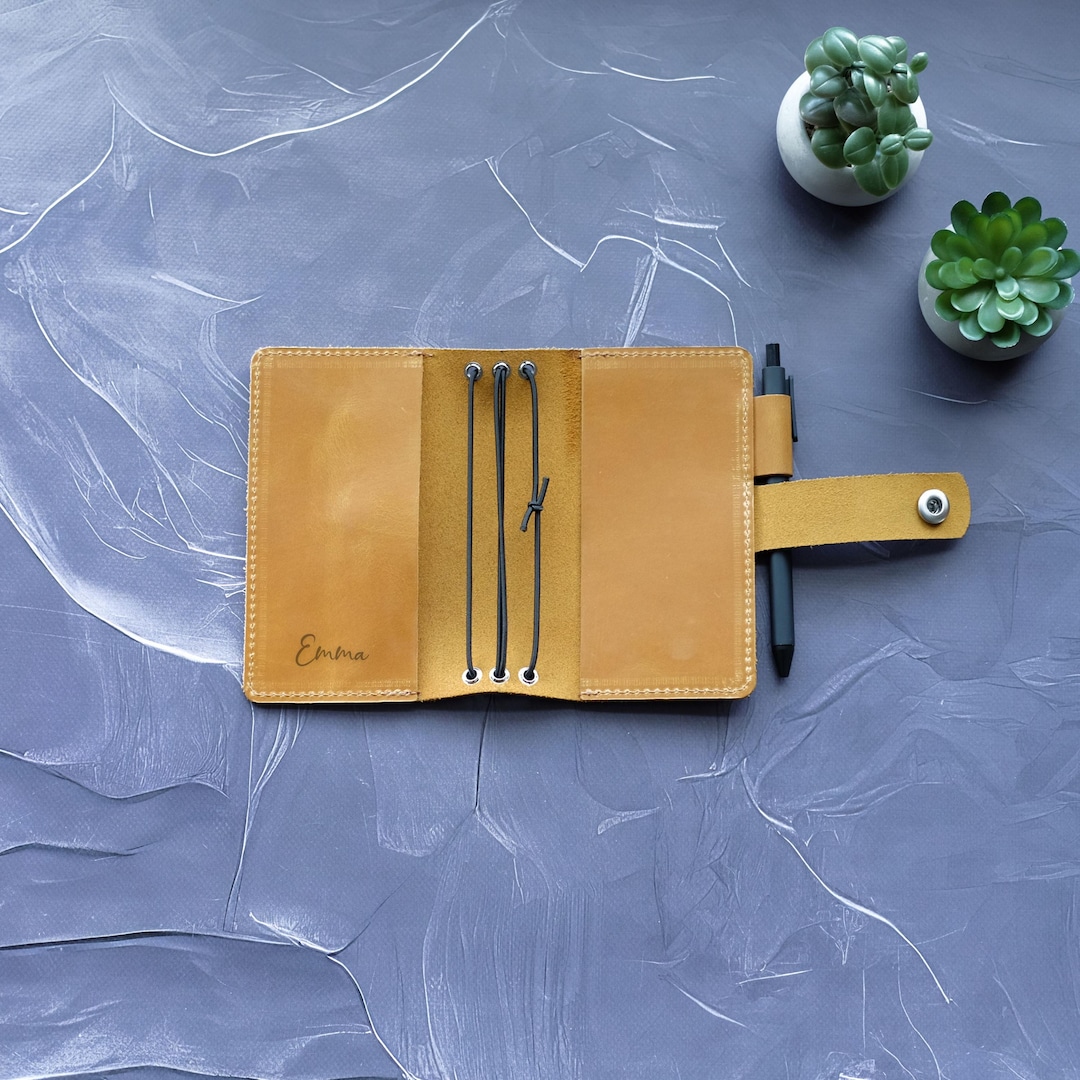 Leather Journal Cover Personalized, Travelers Notebook Cover, Field ...