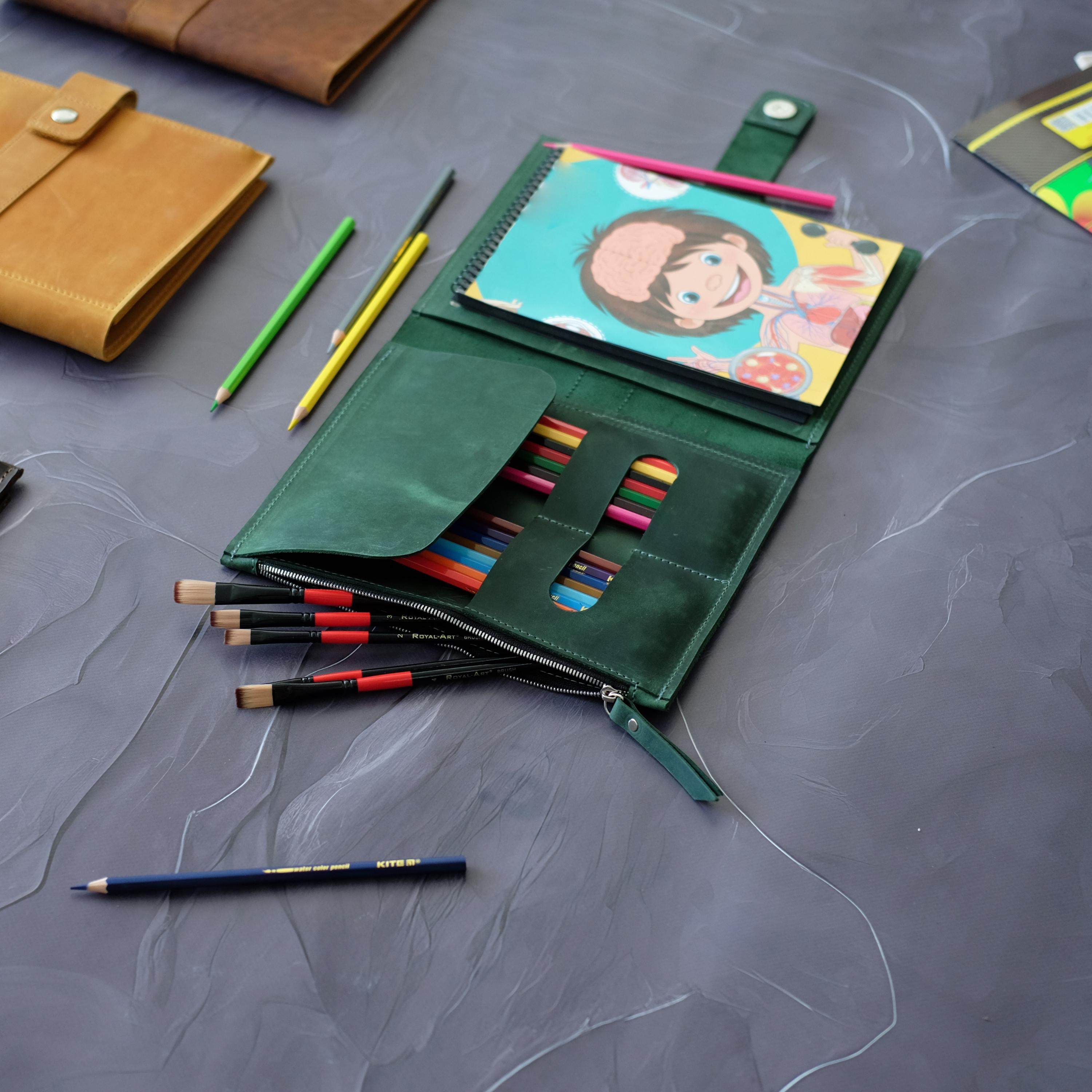 Leather Sketchbook Cover Personalized, Refillable Sketch Pad Cover ...