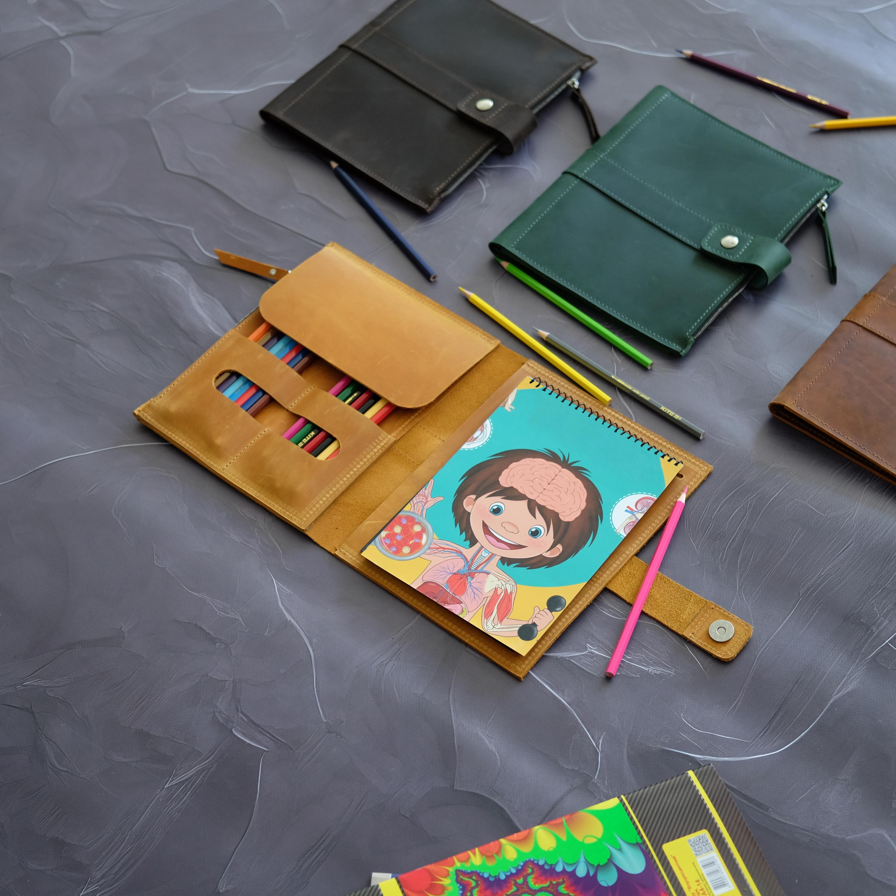 Personalized Drawing Sketchbook Cover, Leather Sketch Book Holder A4 A5 ...
