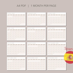 Spanish 2025 Calendar/planner | Simple Design | Instant Download Print ...
