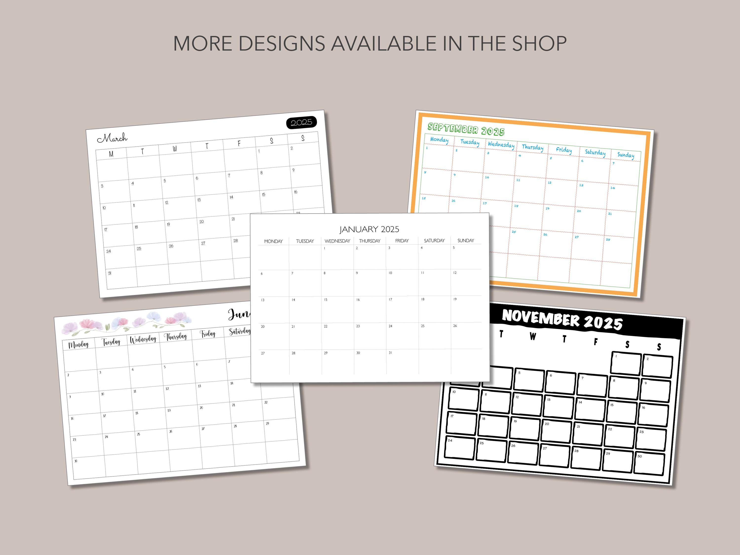 Spanish 2025 Calendar/planner | Simple Design | Instant Download Print ...