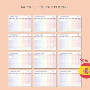 Spanish 2025 Calendar/planner | Cute Design | Instant Download Print at ...