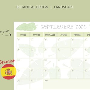 Spanish 2025 Calendar/planner | Botanical Design | Instant Download ...