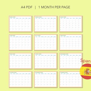 Spanish 2025 Calendar/planner | Kids Design | Instant Download Print at ...