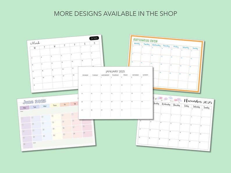Spanish 2025 Calendar/planner | 2D Drawing Design | Instant Download ...