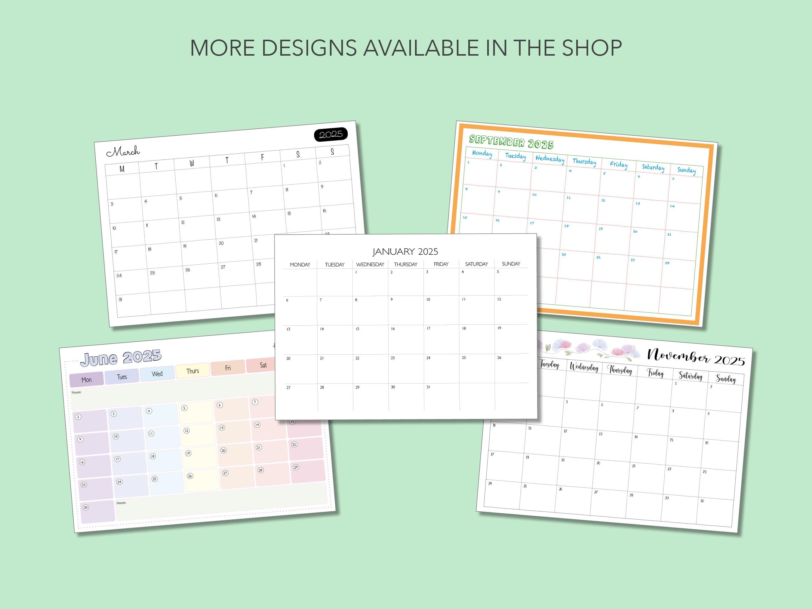 Spanish 2025 Calendar/planner | 2D Drawing Design | Instant Download ...