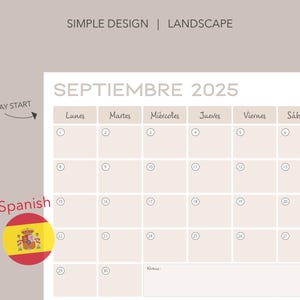 Spanish 2025 Calendar/planner | Simple Design | Instant Download Print ...