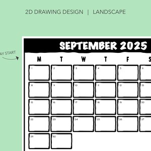 2025 Calendar/planner 2D Drawing Design Instant Download Print at Home ...