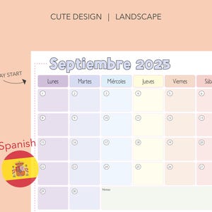 Spanish 2025 Calendar/planner | Cute Design | Instant Download Print at ...