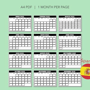 Spanish 2025 Calendar/planner | 2D Drawing Design | Instant Download ...