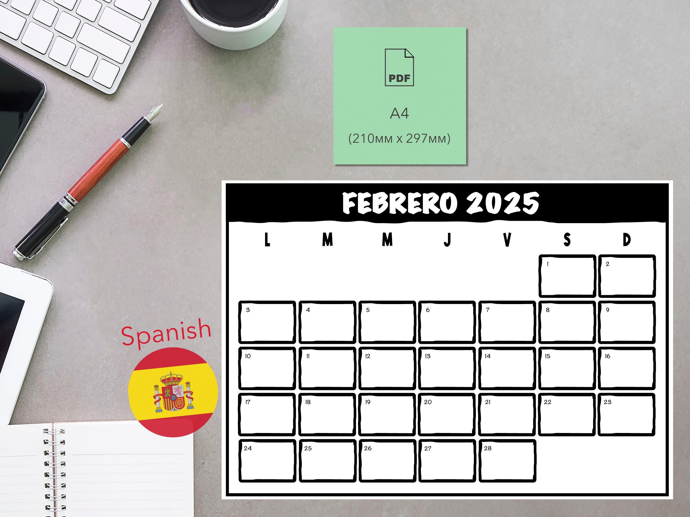 Spanish 2025 Calendar/planner | 2D Drawing Design | Instant Download ...