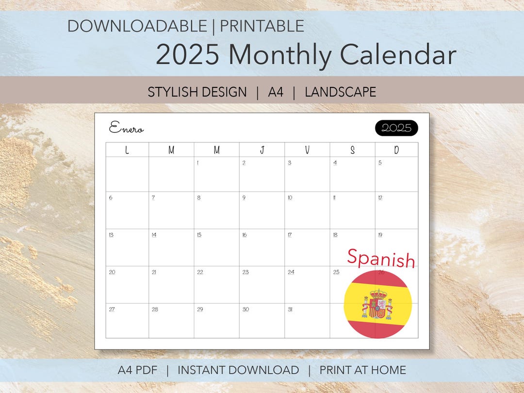 Spanish 2025 Calendar/planner | Stylish Design | Instant Download Print ...