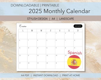 Spanish 2025 Calendar/planner | 2D Drawing Design | Instant Download ...
