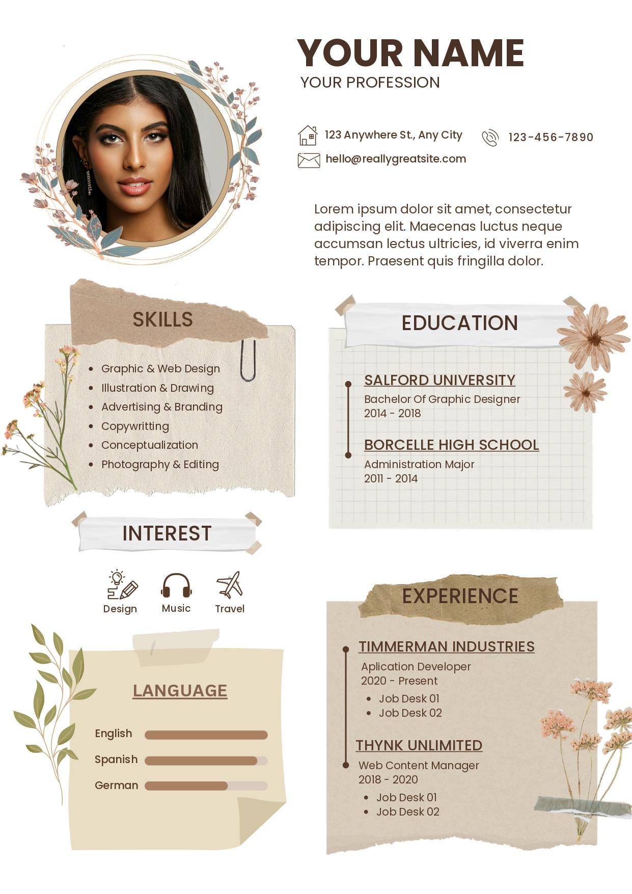CV, Curriculum Vitae, CV Template - Etsy